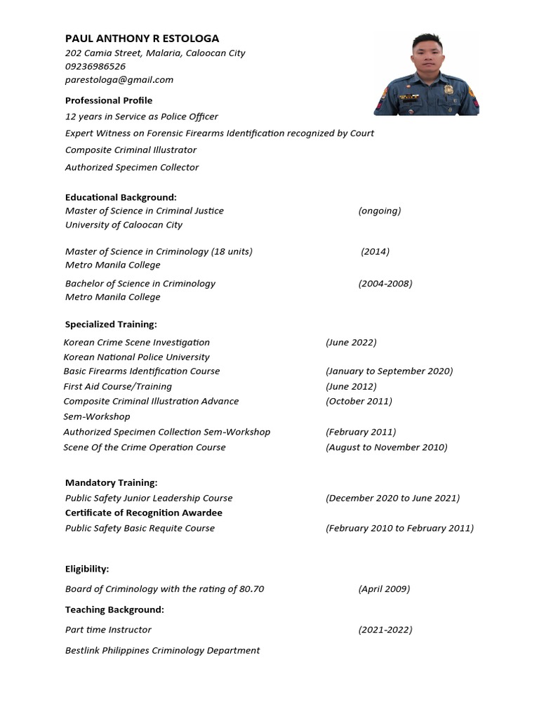 Resume - Paul Anthony Estologa | PDF