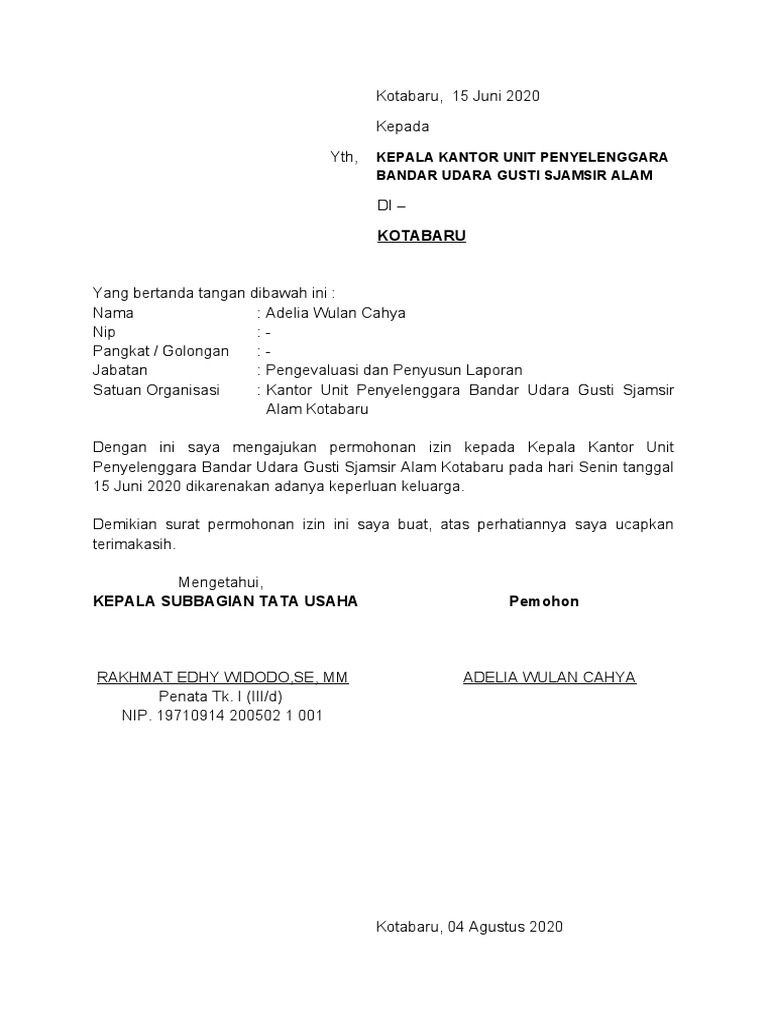 Blangko Surat Izin | PDF