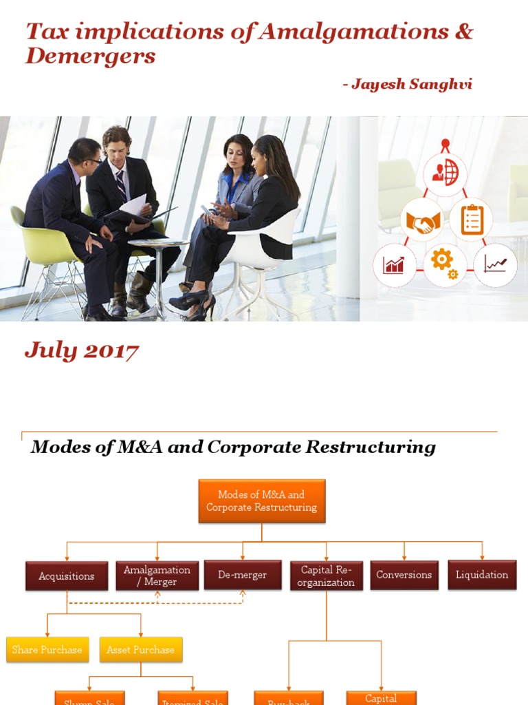 Tax Implications Amalgamation Demerger | PDF | Mergers And Acquisitions ...