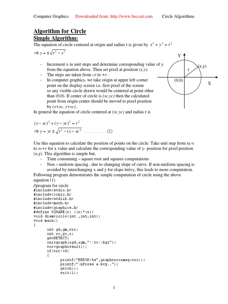 6 Circle Algorithm | PDF | Circle | Computing