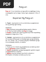 Uri NG Pang-Abay (Panggaano, Panang-Ayon, Pananggi, Pang-Agam) | PDF