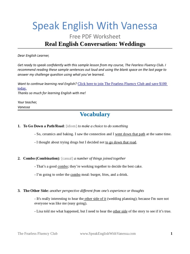 Real English Conversations: Insights Into Wedding Planning From A ...