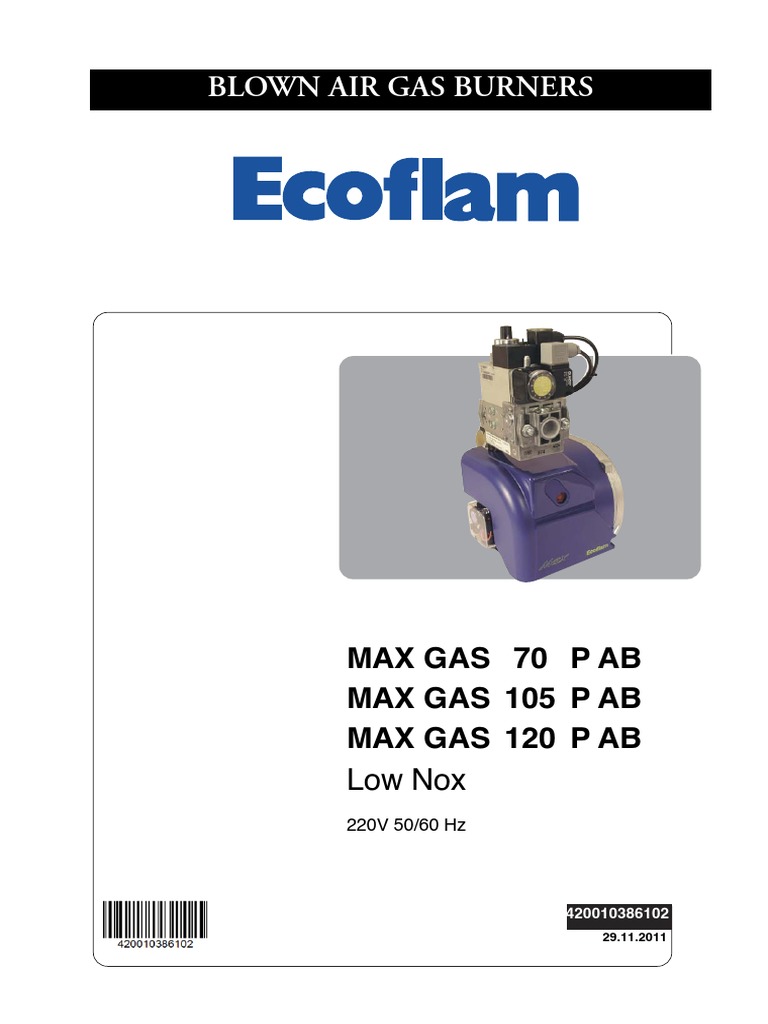 Max Gas Burner Technical Manual | PDF | Boiler | Combustion