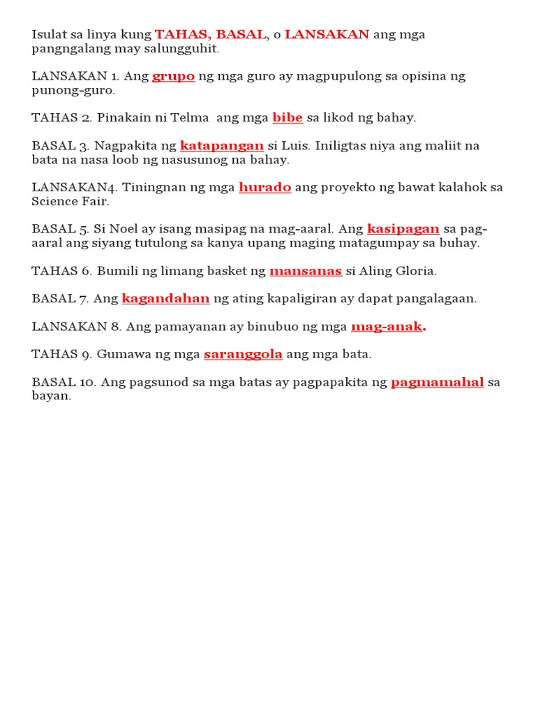 Tahas Basal Lansakan | PDF