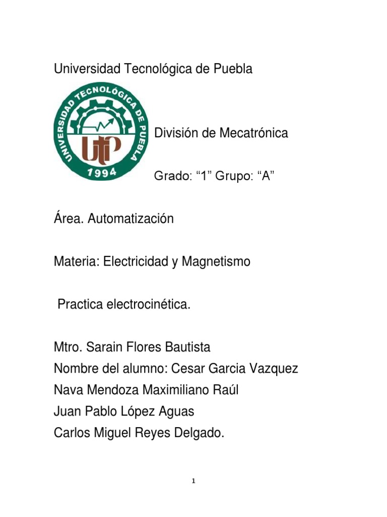 Practica Electrocinetica Completa. | PDF