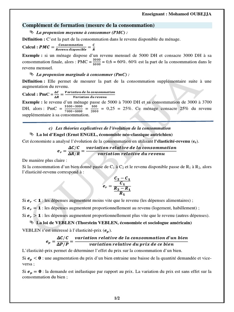 Théories Explicatives de Lévolution de La Consommation | PDF | Élasticité (économie) | Économie