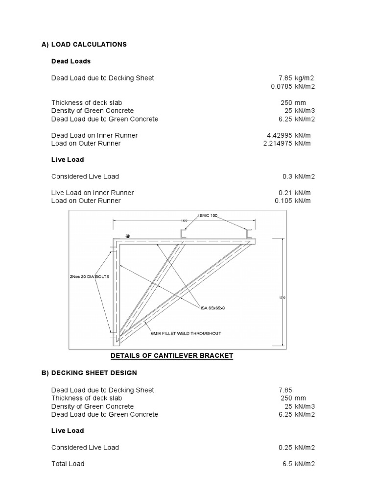 Load Calculations For Bracket | PDF
