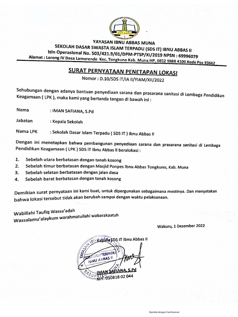Surat Penetapan Lokasi | PDF