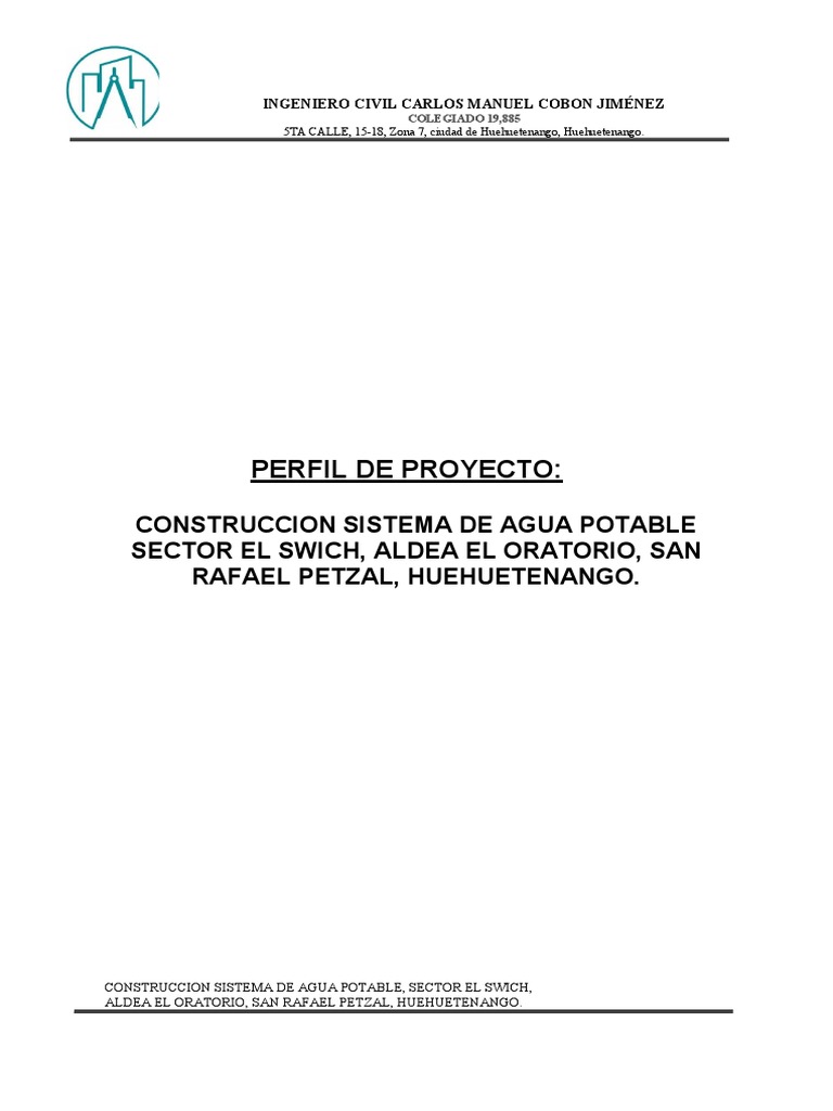 Perfil Tecnico Agua El Swich | PDF Perfil Tecnico Agua El Swich | PDF