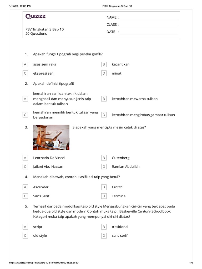 PSV Tingkatan 3 Bab 10 | PDF