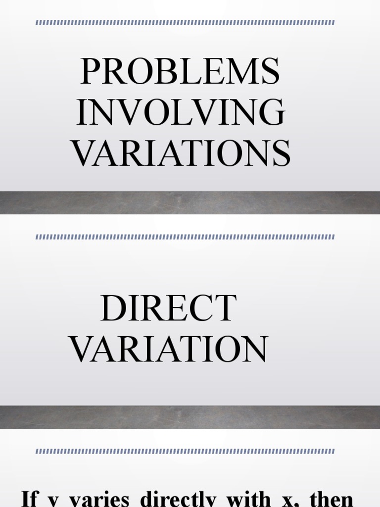 G9 Math Q2 - Week 2 - Problems Involving Variation | PDF | Equations | Mathematical Analysis