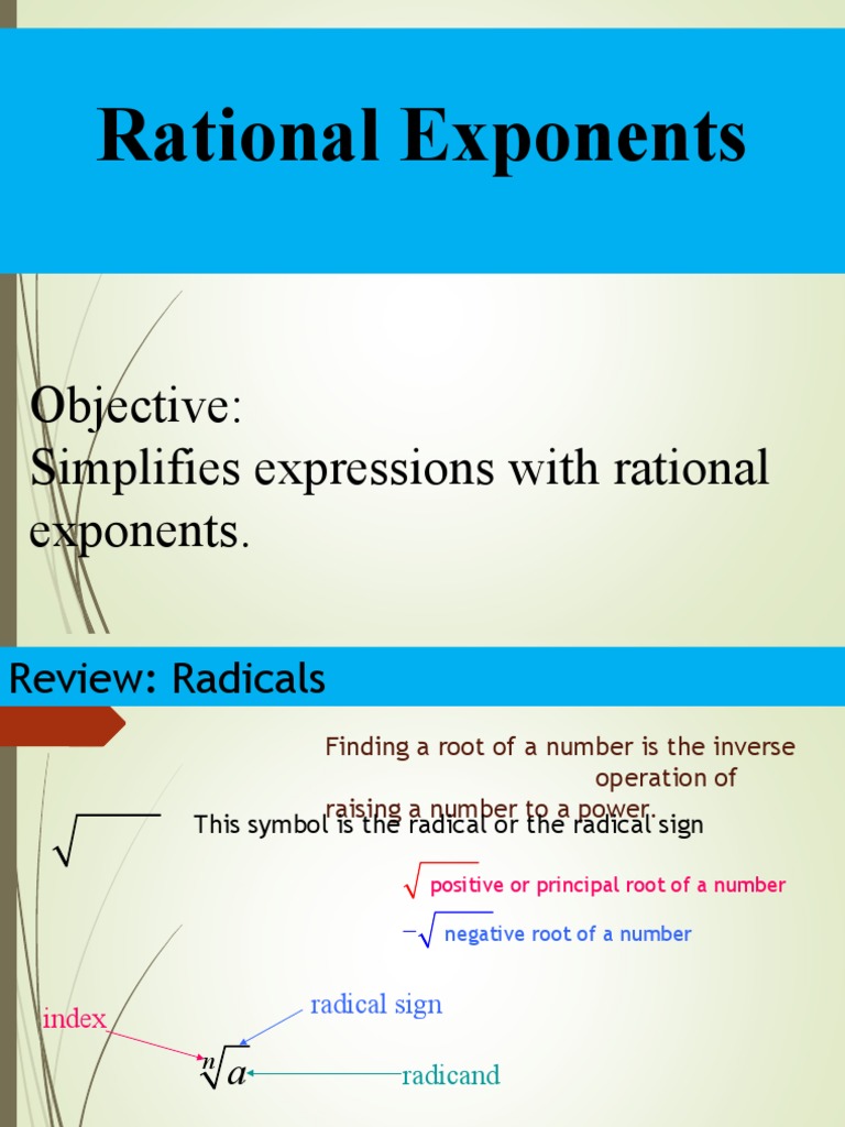 G9 Math Q2 - Week 4 - Simplify Rational Exponent | PDF | Square Root ...