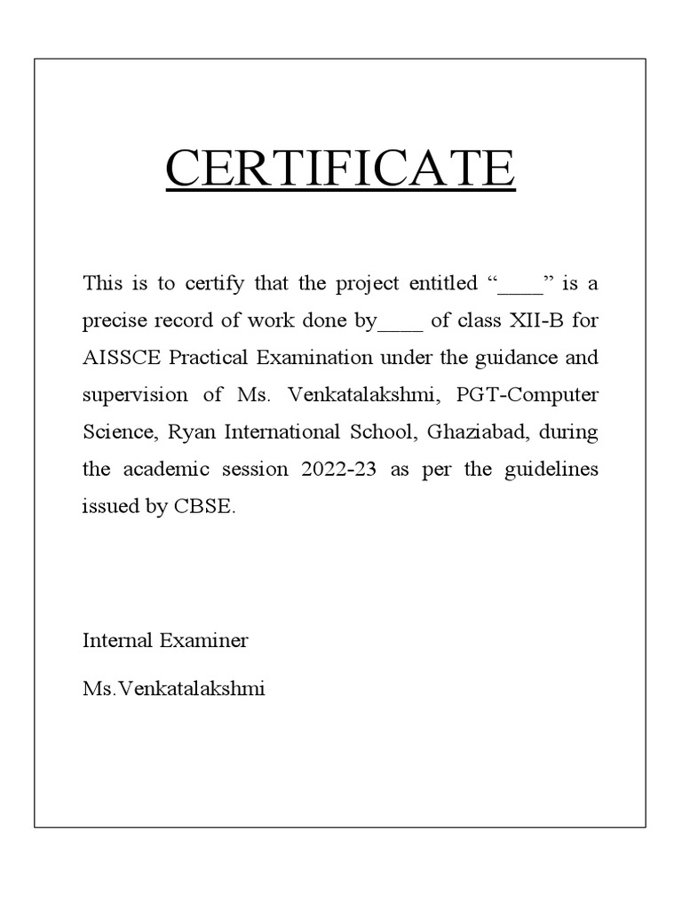 Certificate Project | PDF