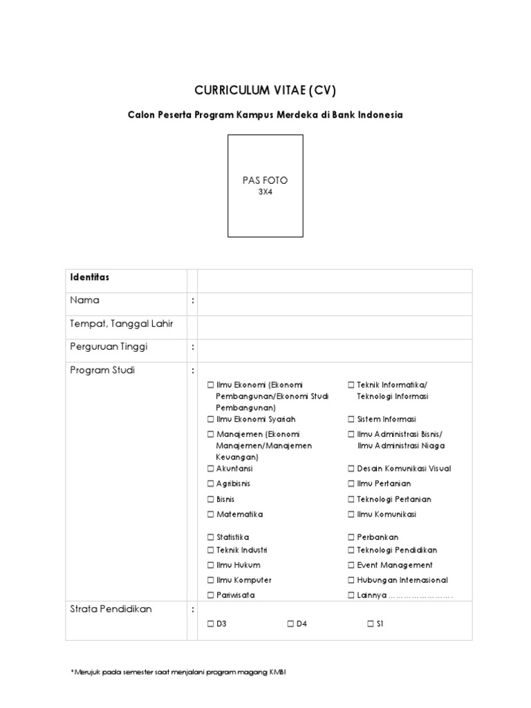 CV Standar KMBI | PDF