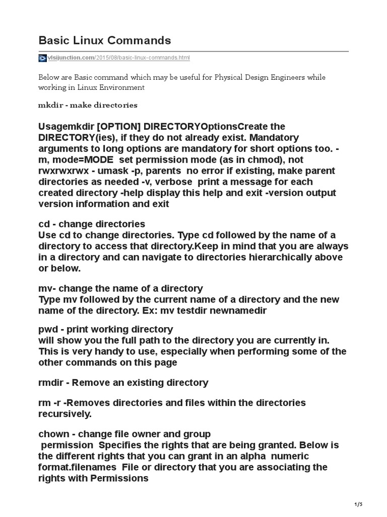 Basic Linux Commands | PDF | Computer File | Computing