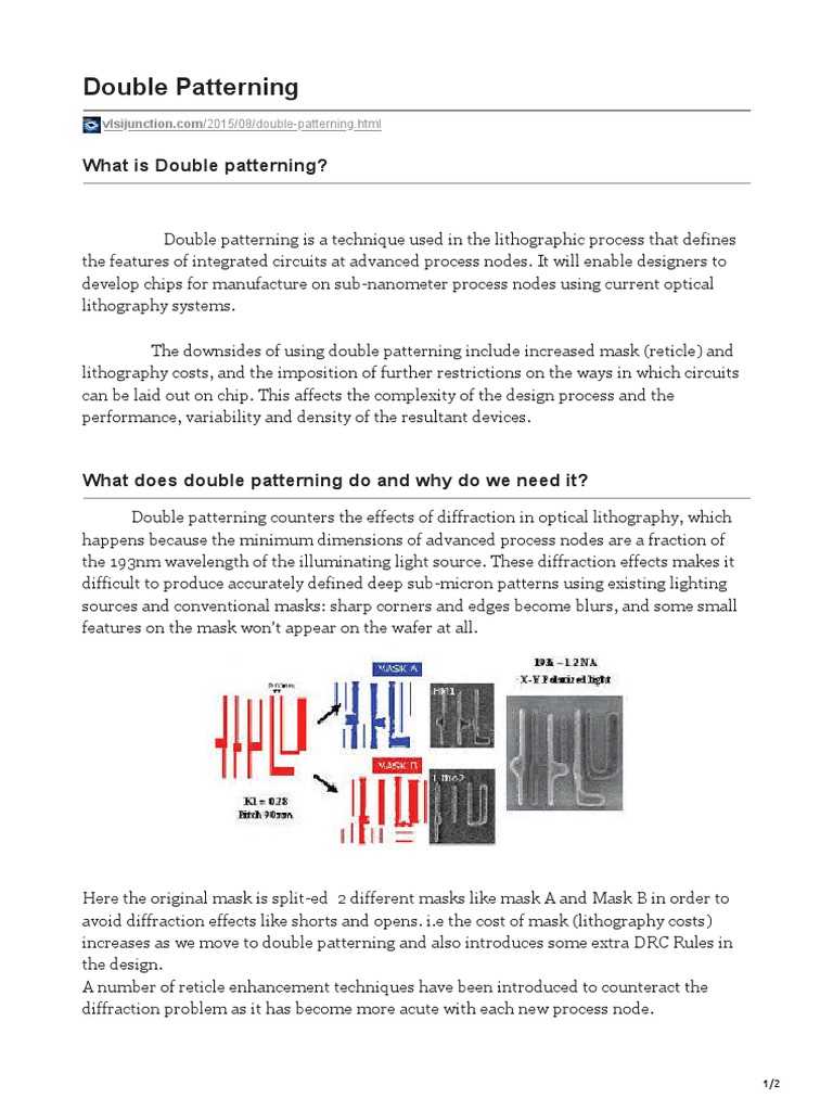 Double Patterning | PDF | Photolithography | Semiconductor Device Fabrication