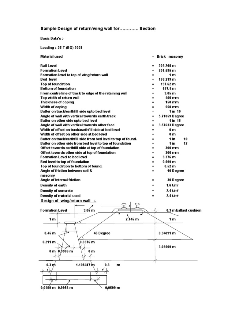 Wing Return Wall | PDF | Building Engineering | Civil Engineering