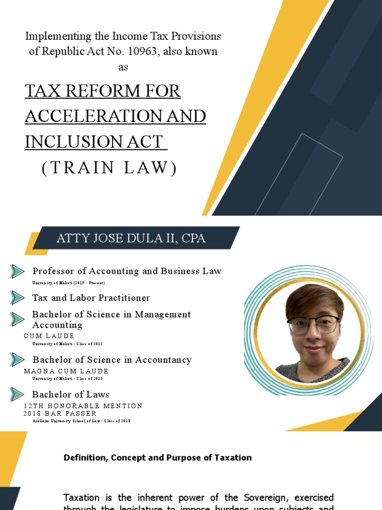 TRAIN LAW and Principles PRESENTATION | PDF