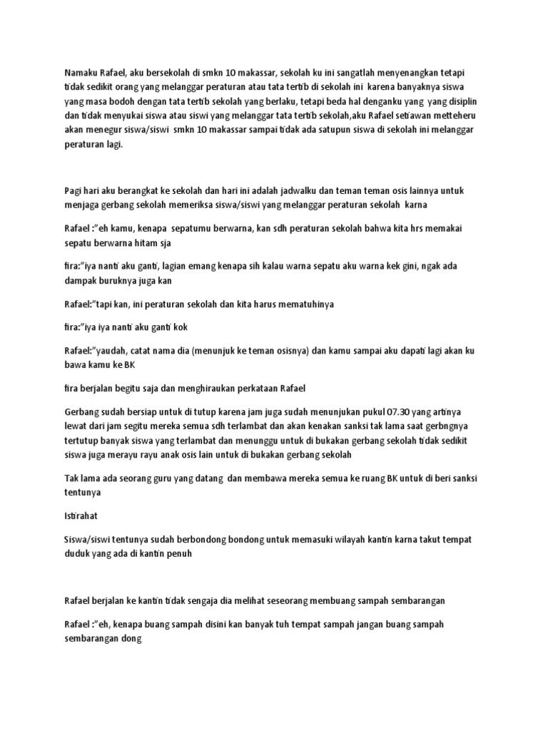 Dialog Film Pendek - Murid Teladan | PDF