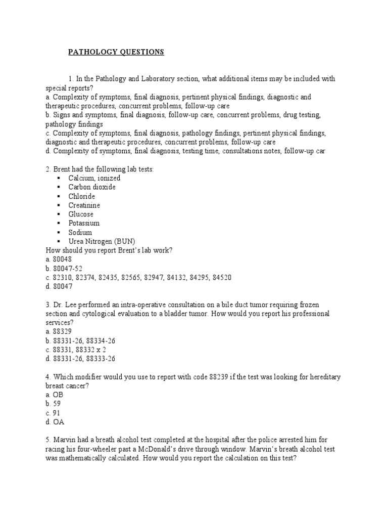 Pathology Q1 | Download Free PDF | Physical Examination | Pathology