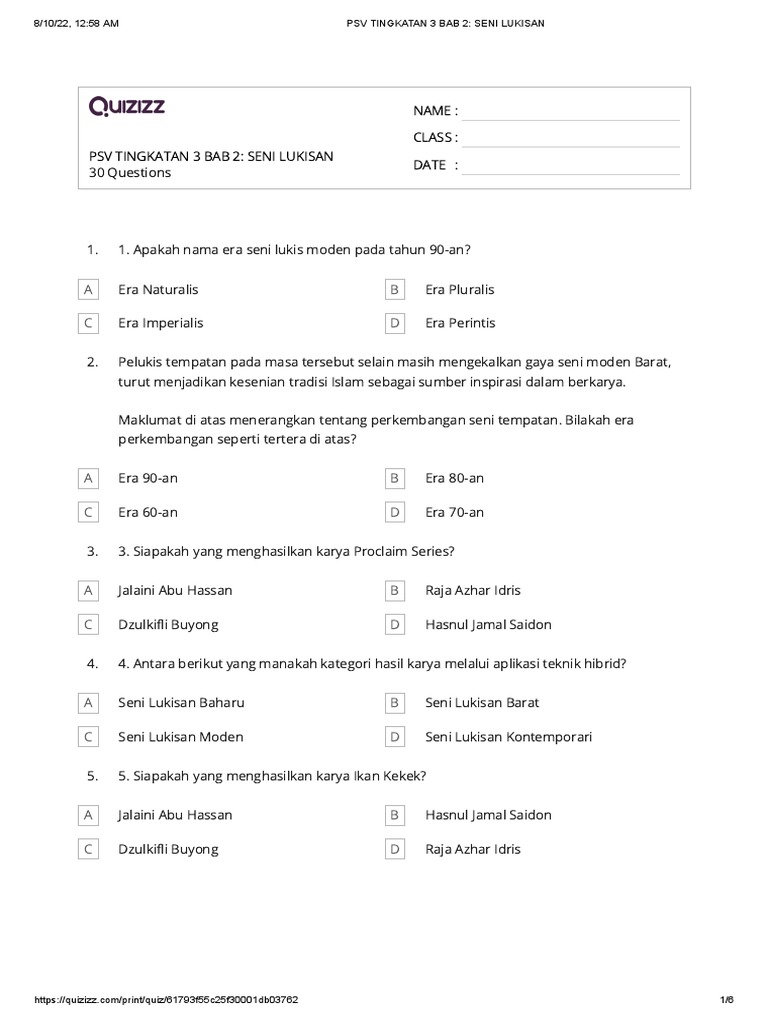 PSV Tingkatan 3 Bab 2 - Seni Lukisan | PDF