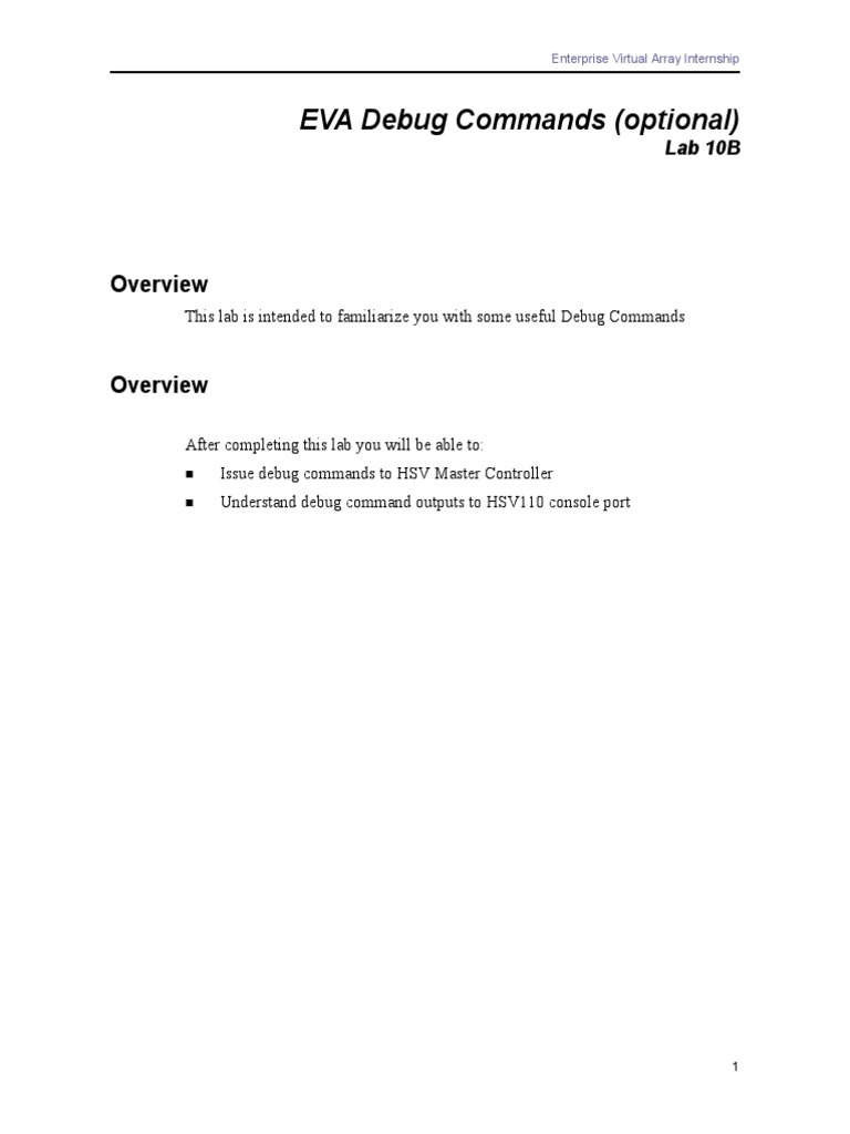 Eva Debug Commands Pdf 