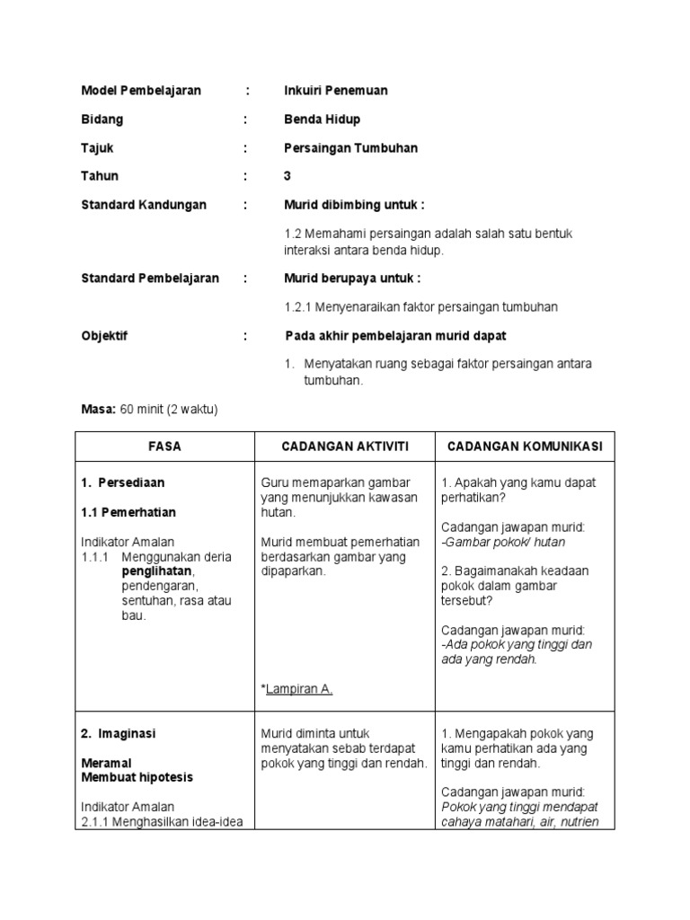 RPH Sains Inkuiri Penemuan | PDF