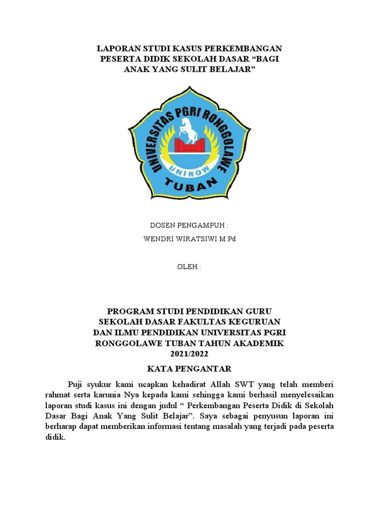 Laporan Studi Kasus (Contoh) | PDF