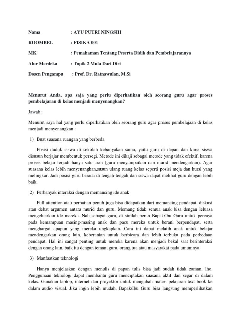 PPDP-T2-Mulai Diri-AYU PUTRI NINGSIH | PDF