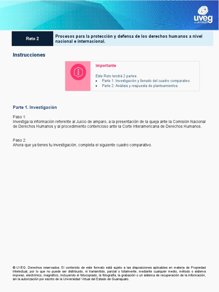 Reto2 Instrucciones | PDF | Derechos humanos | Justicia