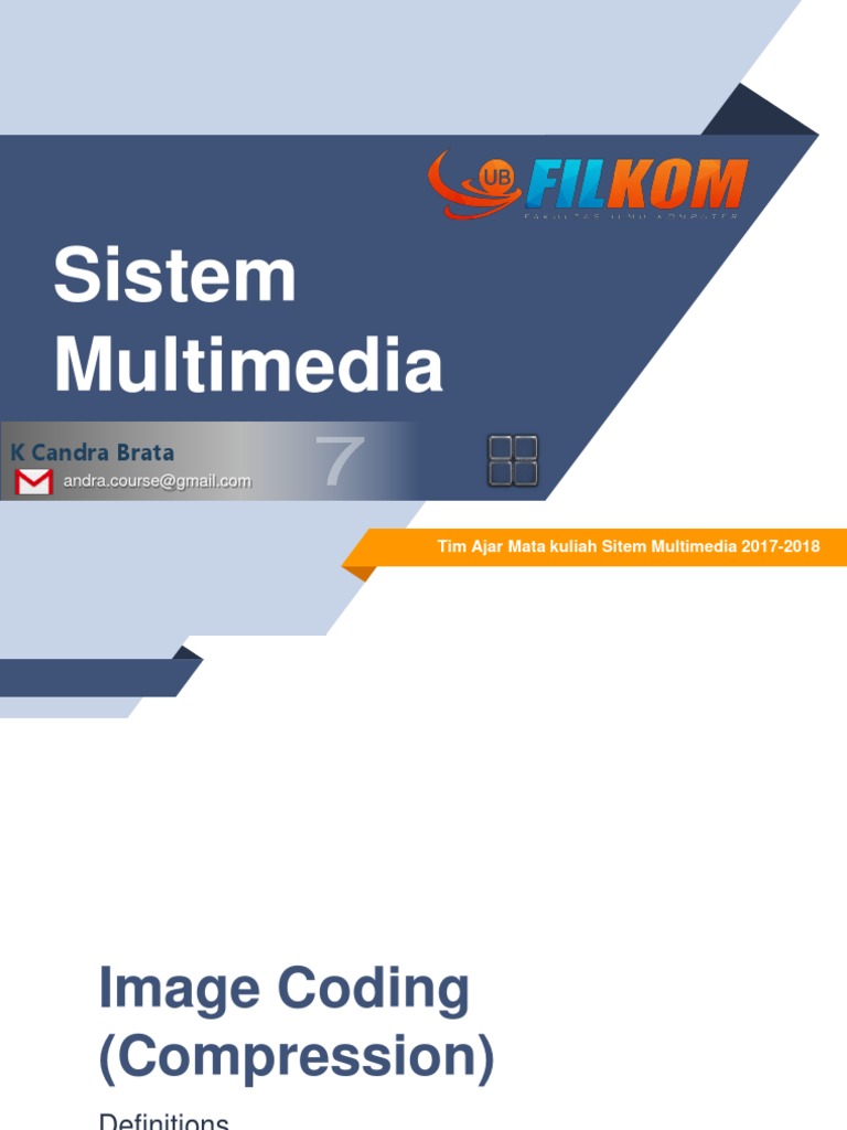 SisMul - Image Coding (Compression) - 07 - 2 | PDF | Data Compression | Image Processing