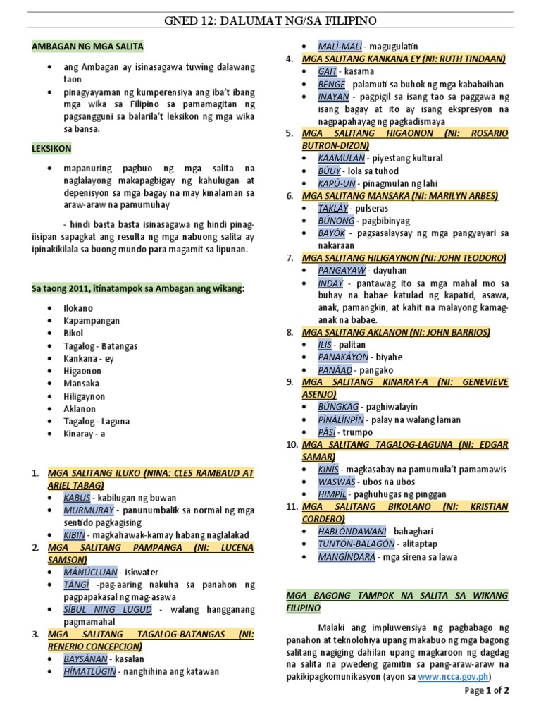 Gned 12 (Reviewer) | PDF