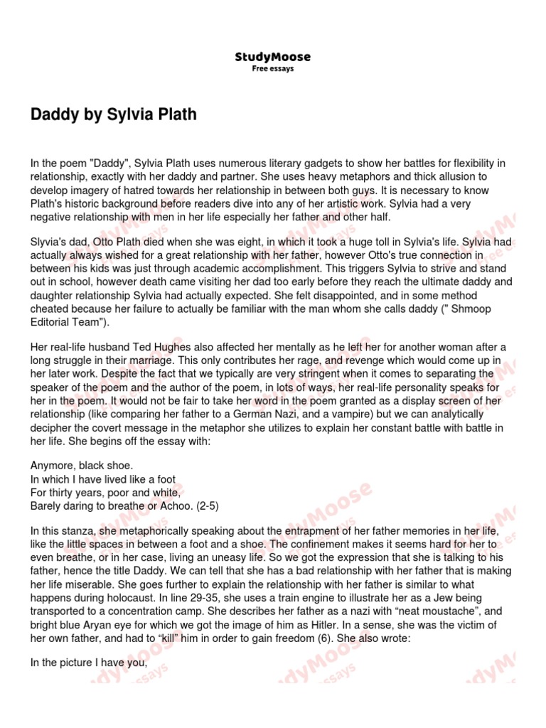 Daddy by Sylvia Plath | PDF