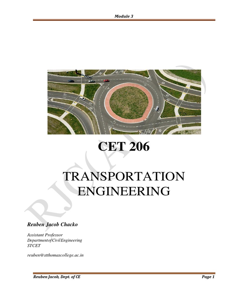 Cet 206 - Module 3 | PDF | Traffic | Intersection (Road)