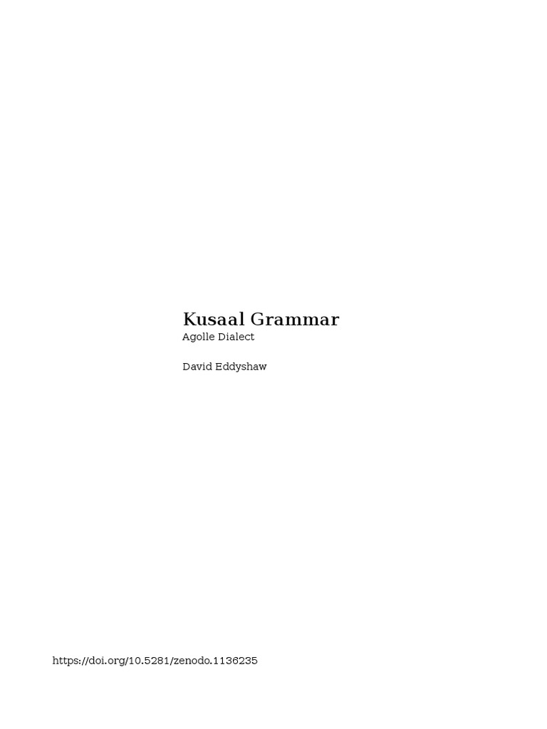 Kusaal Grammar Overview | PDF | Human Communication | Language Mechanics