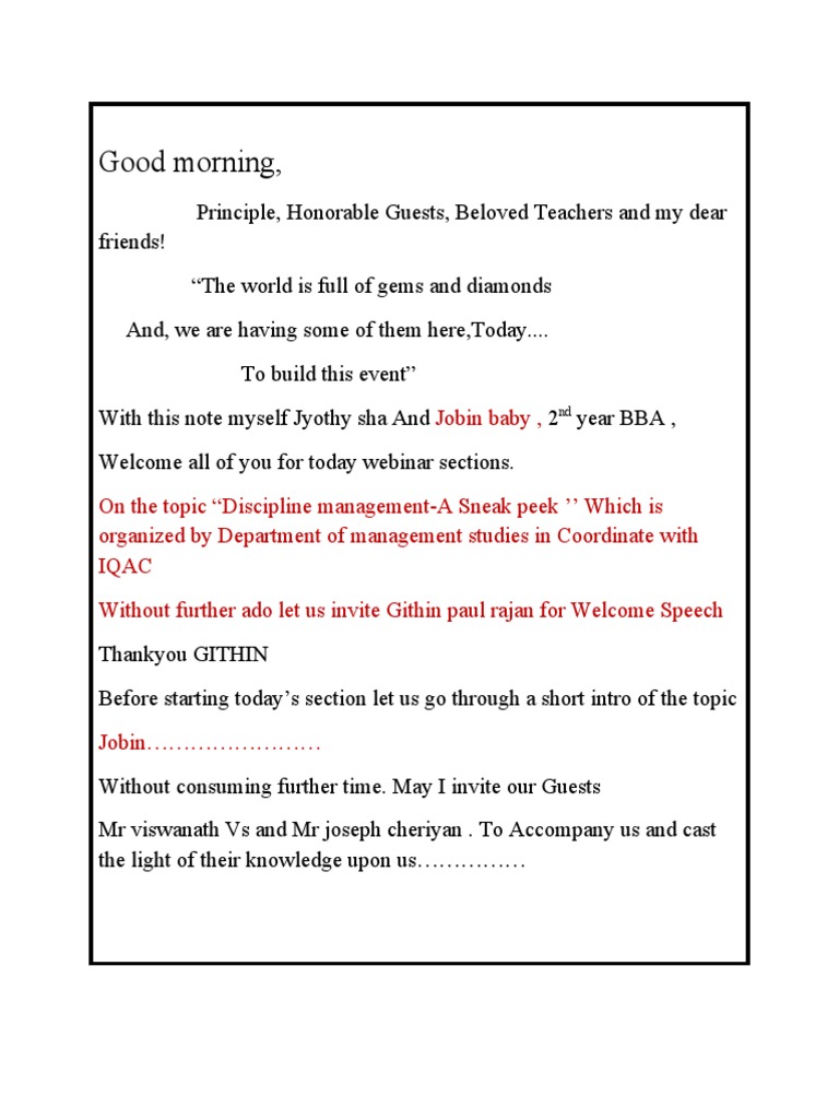 Good Morning | PDF | Business