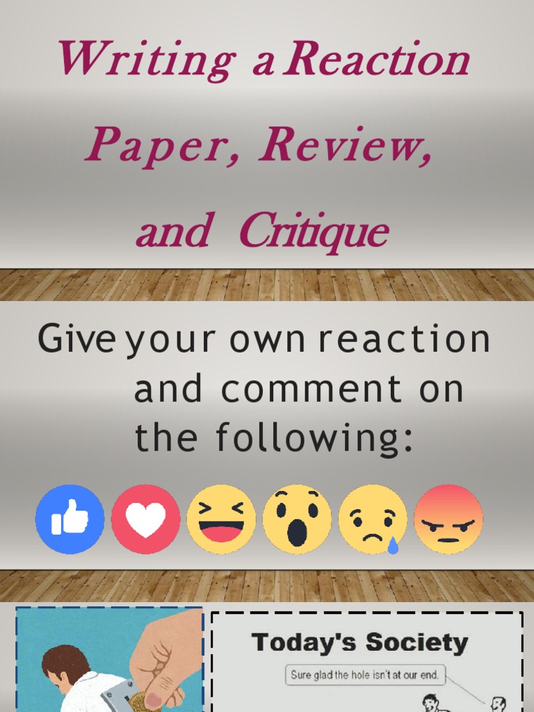 Writing A Reaction Paper Review And Critique Pdf Gender Gender