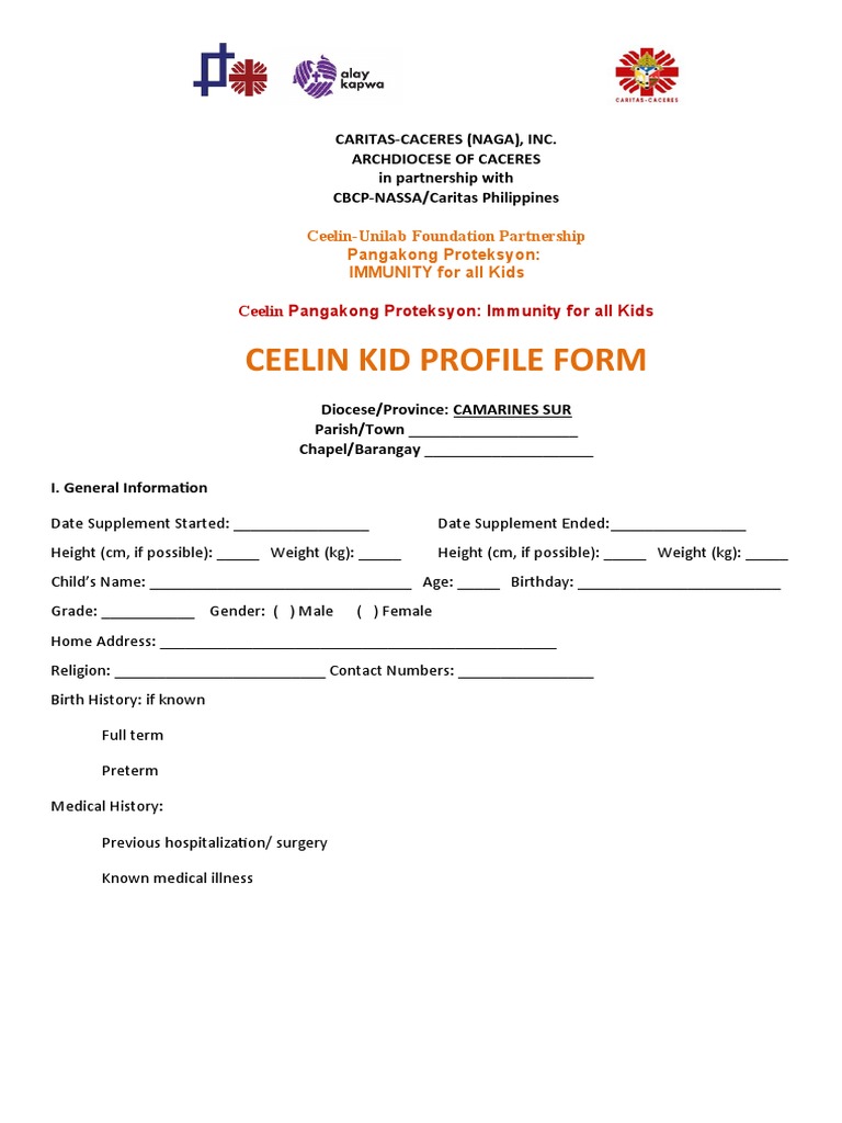 Child Profile Form Final - 030722 | PDF | Health Care | Health Sciences