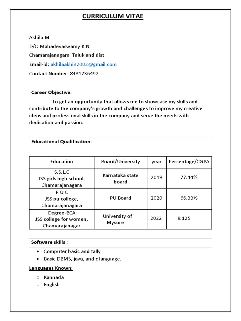 Curriculam Vitae | PDF