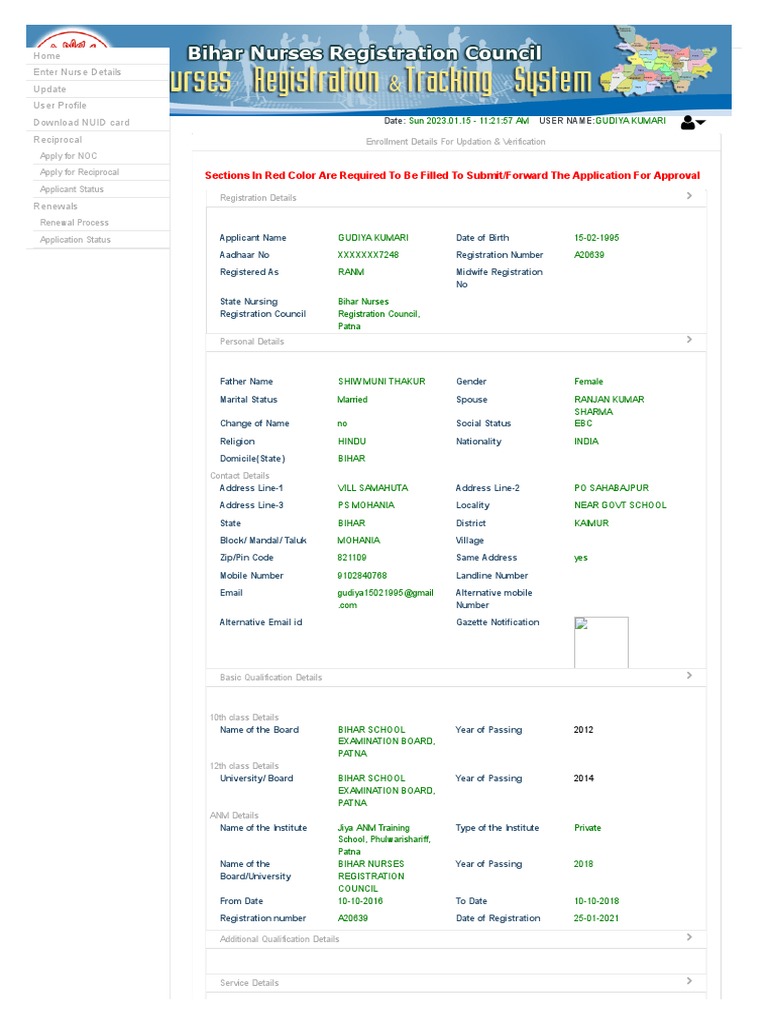 Sections in Red Color Are Required To Be Filled To Submit/Forward The Application For Approval ...