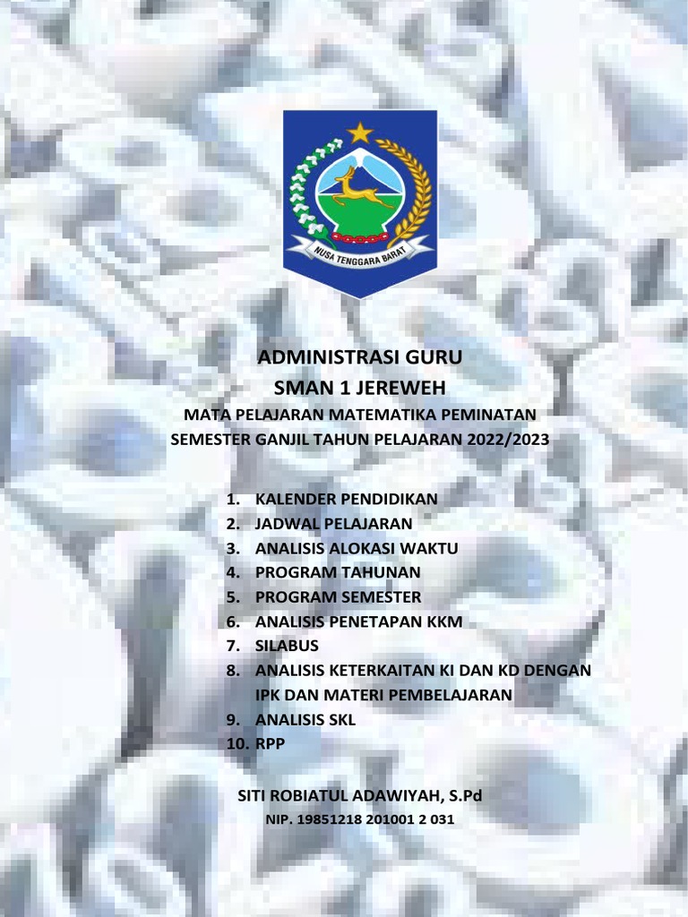 Cover Administrasi Guru | PDF