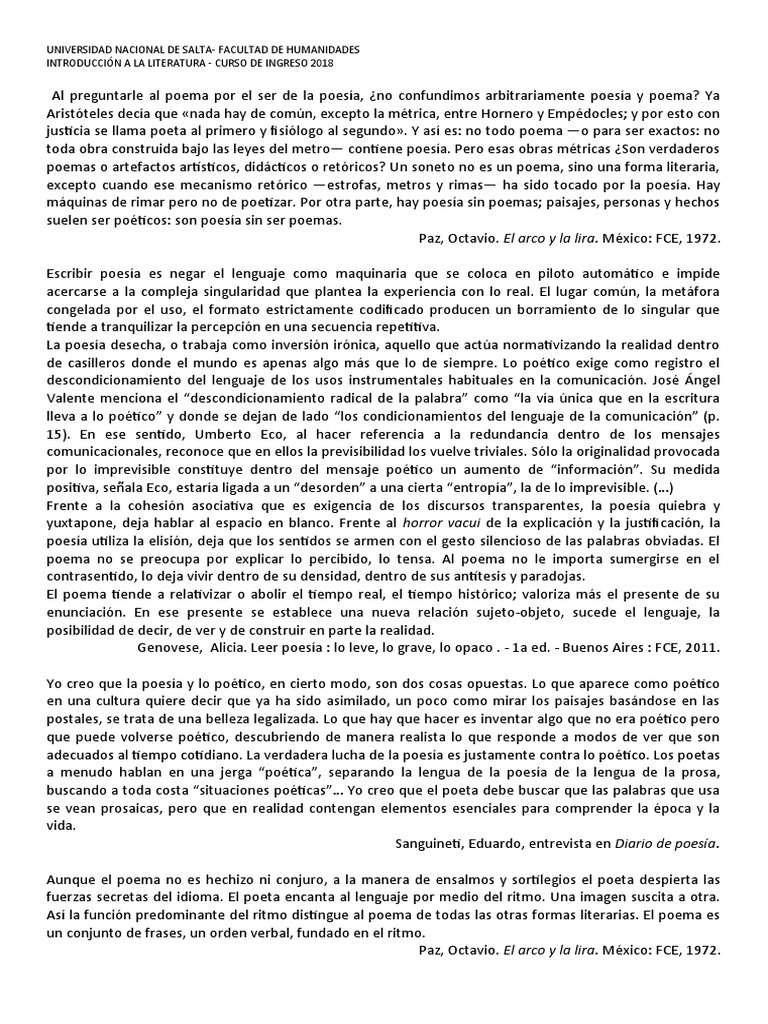 Fragmentos Sobre La Poesía | PDF | Poesía