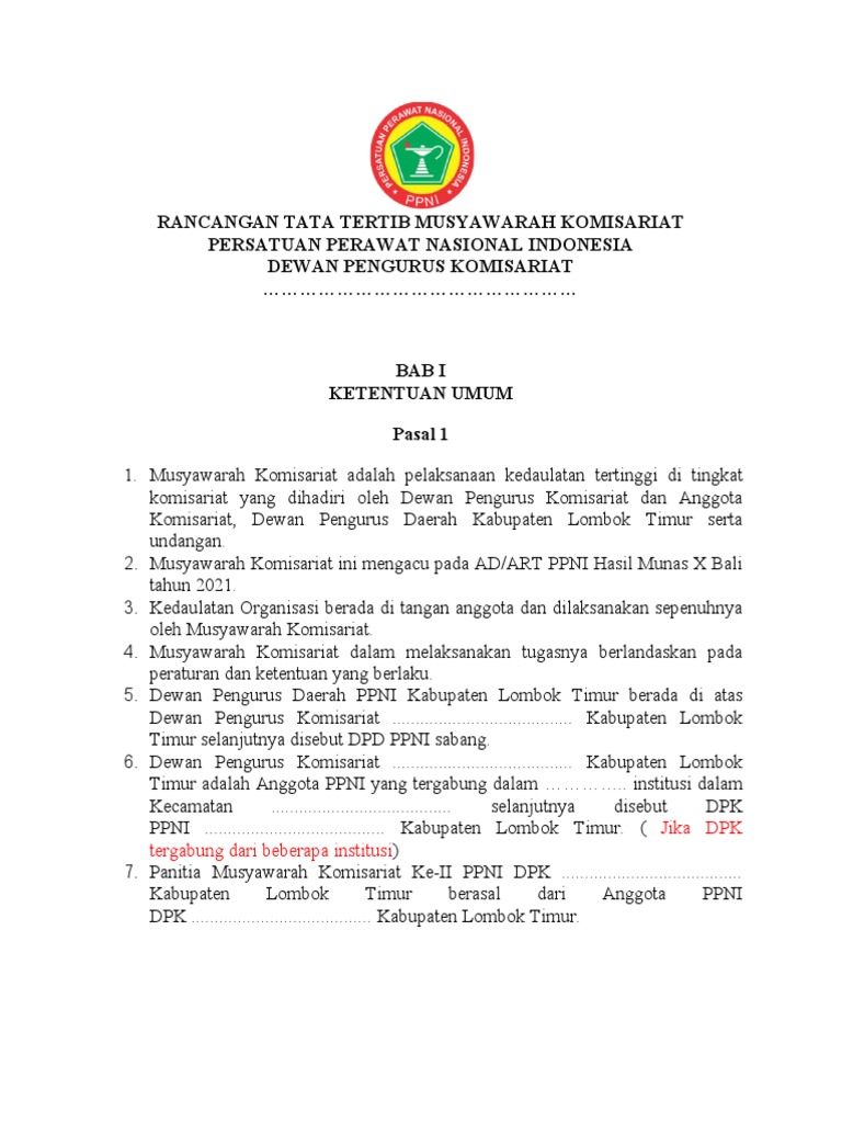 Rancangan Tatib | PDF