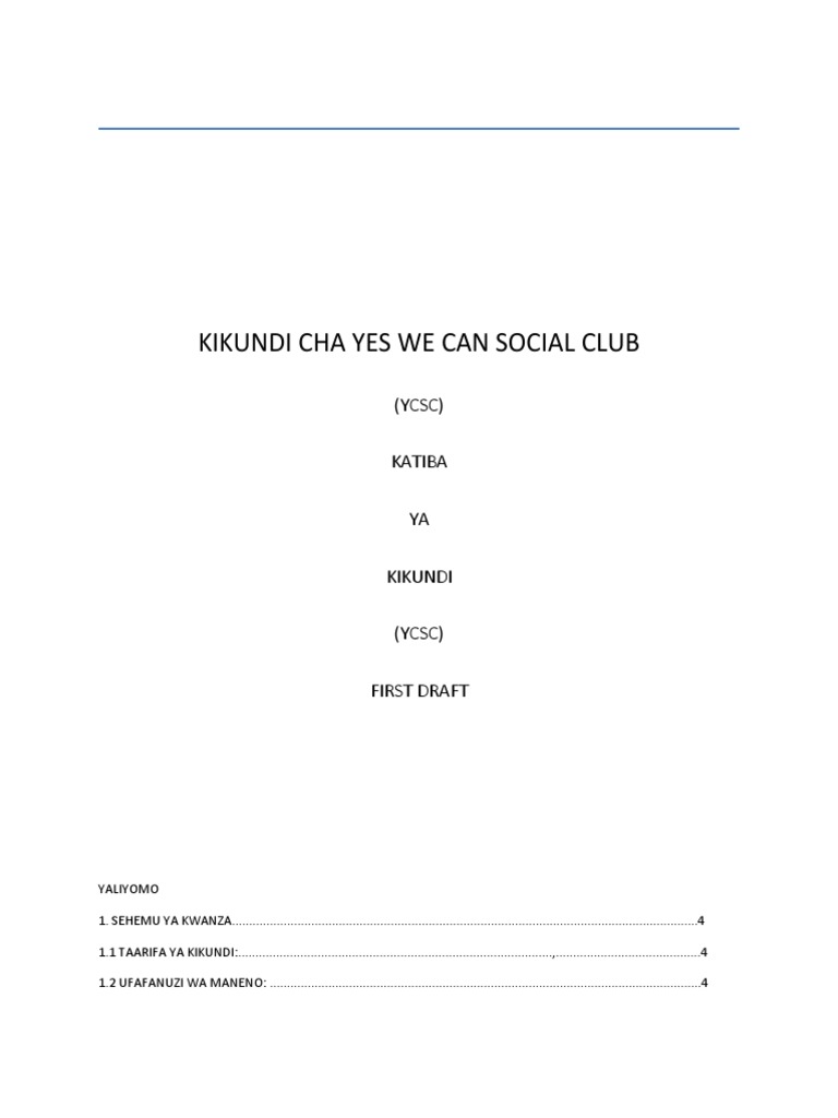 Katiba Ya Kikundi | PDF