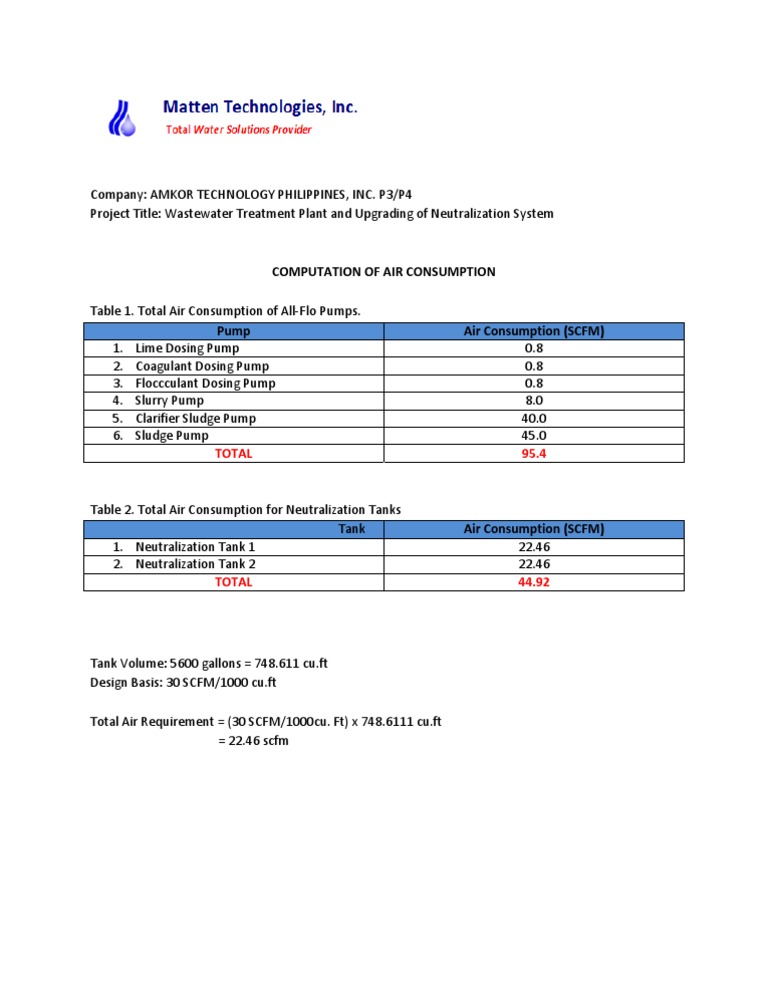 Air Consumption | PDF