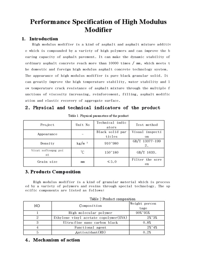 High Modulus Modifier for Asphalt Mixtures | PDF | Road Surface | Road