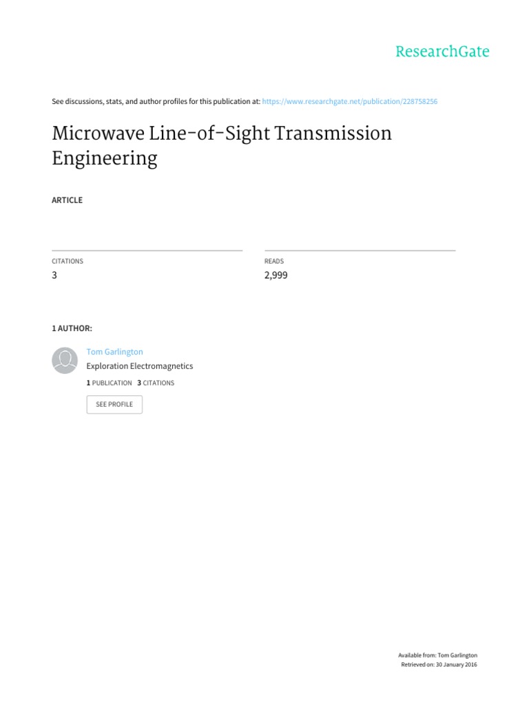 Microwave Line of Sight | PDF | Radio Propagation | Microwave