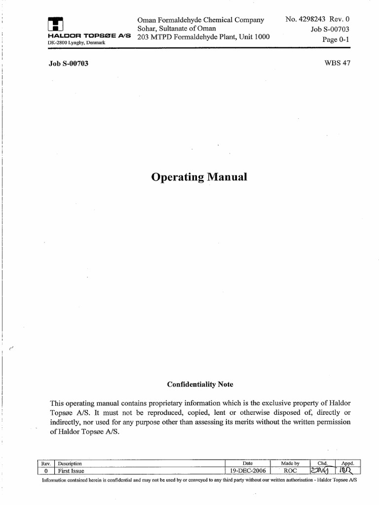 Operating Manual | PDF