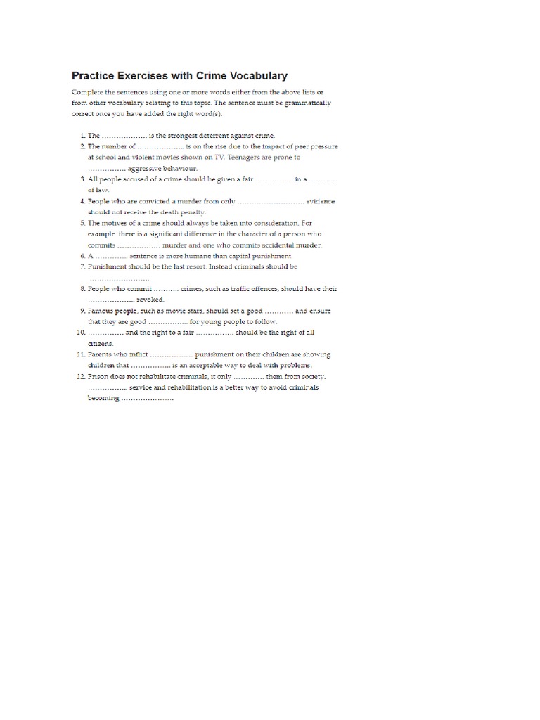 Crime Exercises | PDF