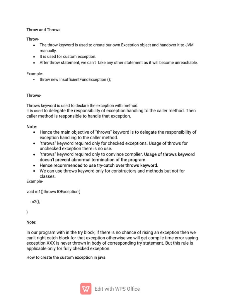 Lec 24 Exception Handling 2 Pdf 